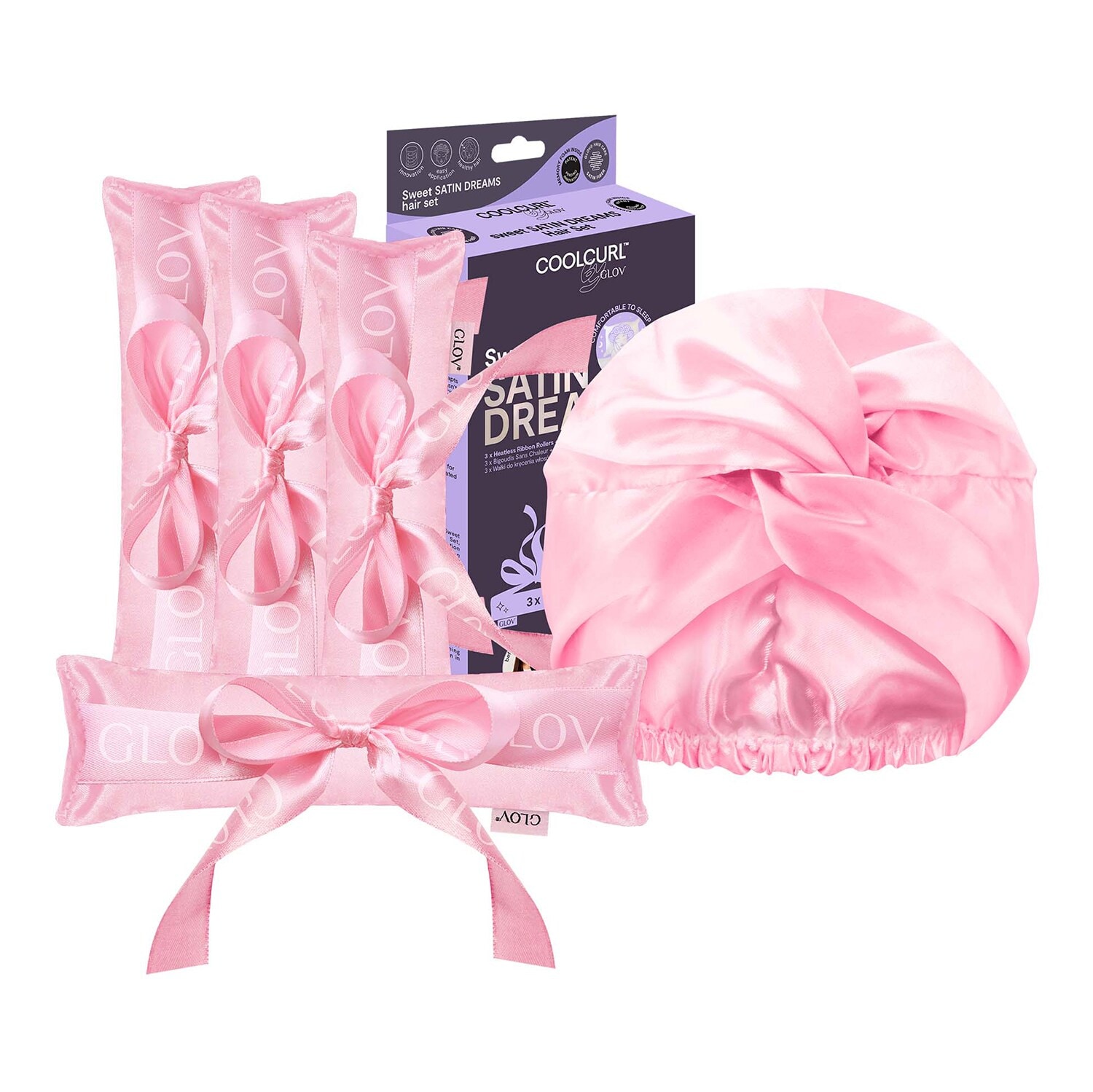 COOLCURL TM Sweet Satin Dreams Hair Set - zestaw do kręcenia włosów na ...