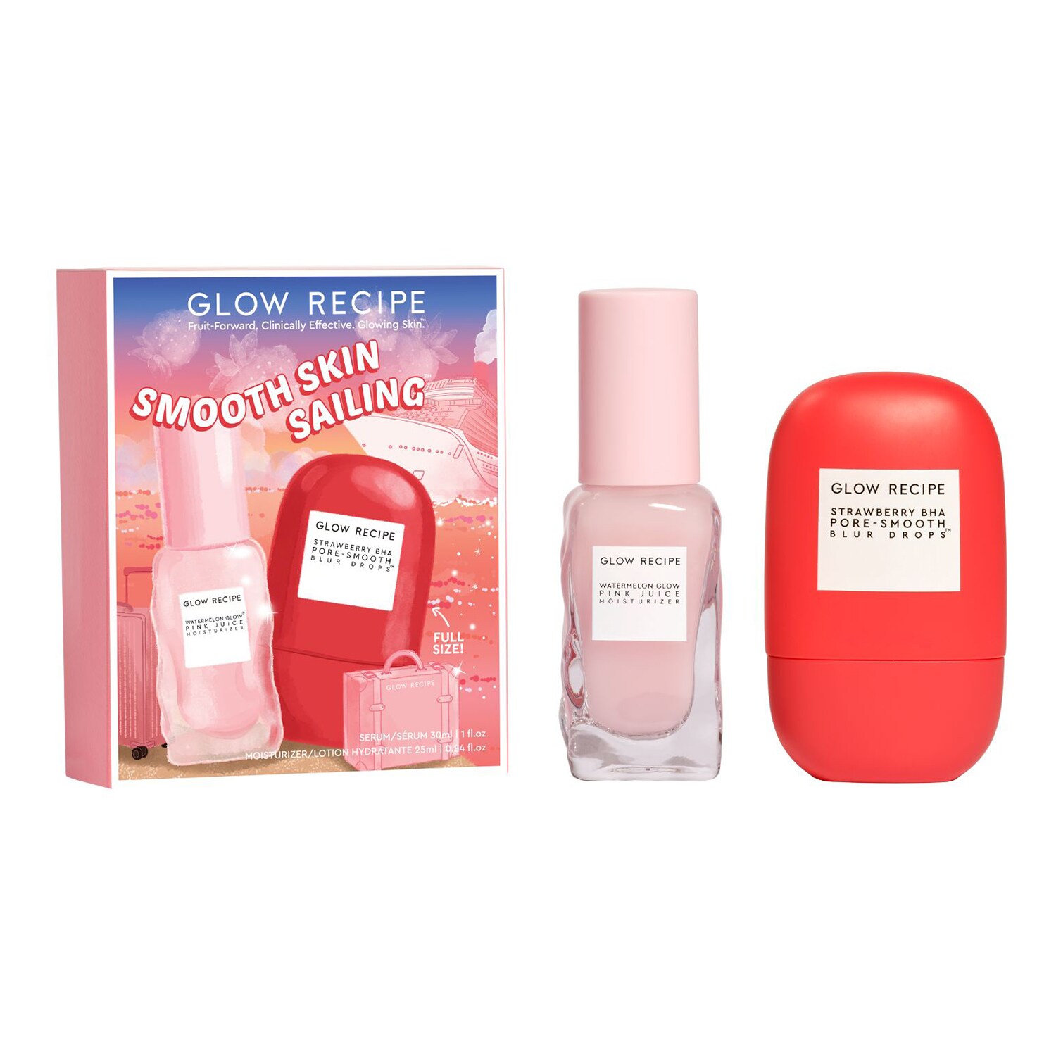 Smooth Skin Sailing - Zestaw do pielęgnacji twarzy i GLOW RECIPE ≡ SEPHORA