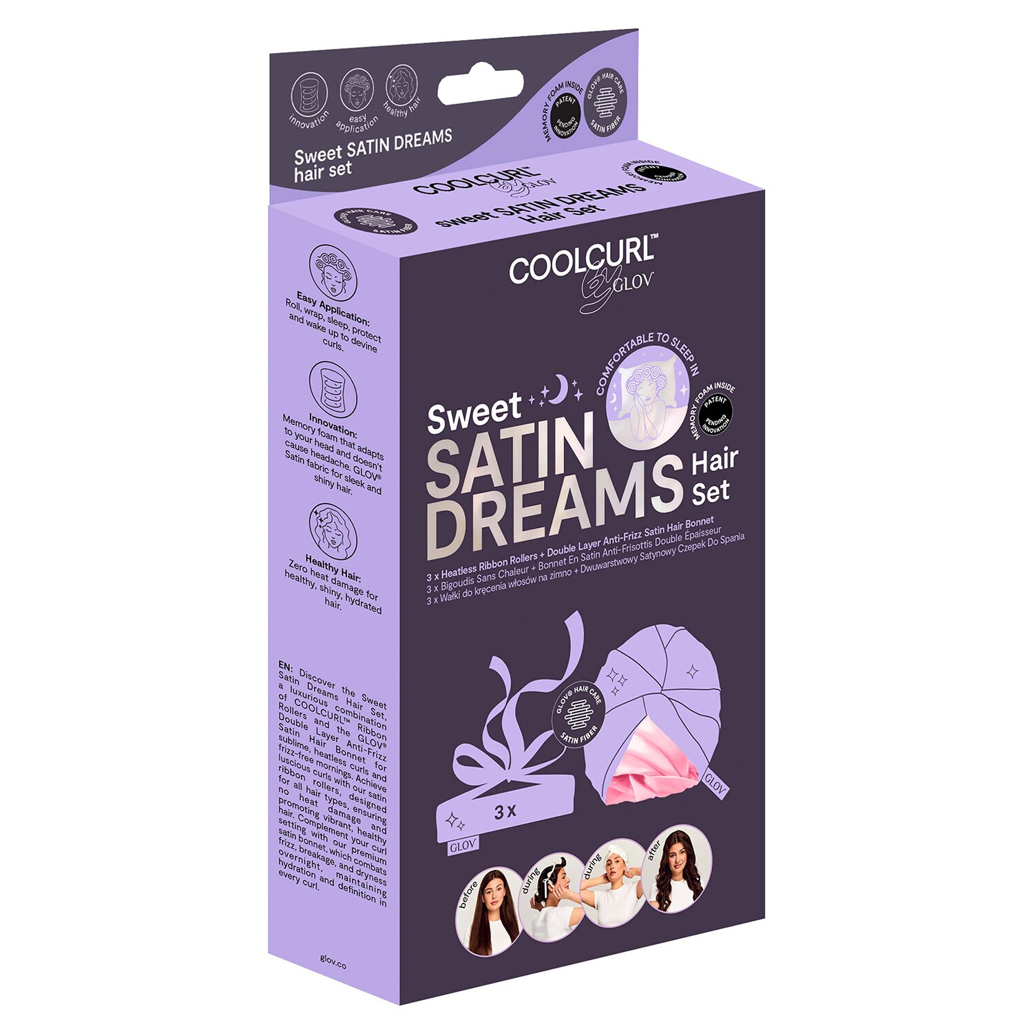 COOLCURL TM Sweet Satin Dreams Hair Set - zestaw do kręcenia włosów na ...